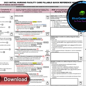 AMA'S 2023 (9 Pages) Fillable E/M MDM Guide Printable PDF Portfolio ...