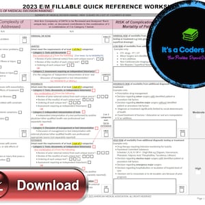 AMA 2023 FILLABLE PDF Inpatient or Observation Consultations E/M Audit ...