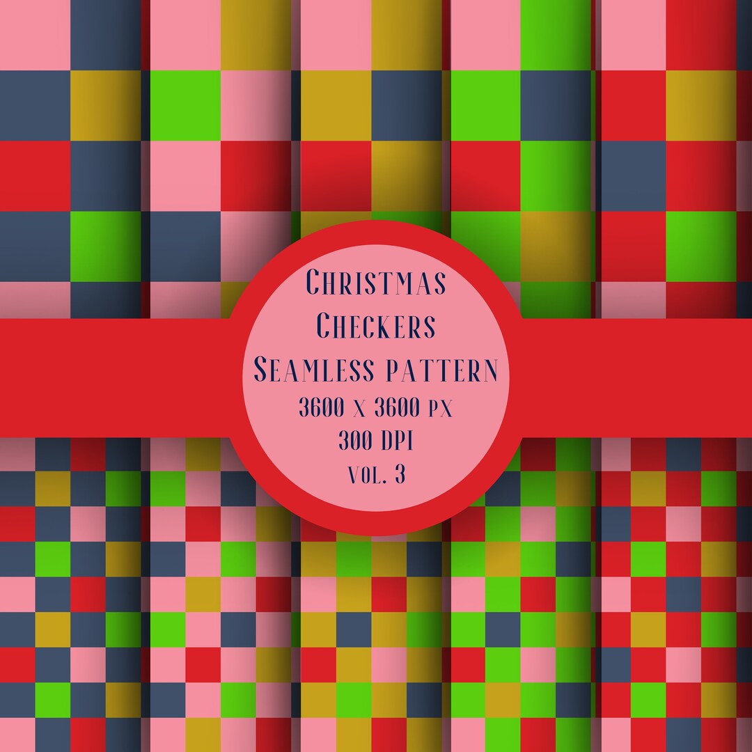 Christmas Checkerboard Digital Paper Vol. 3 Set of 10, Instant Download ...