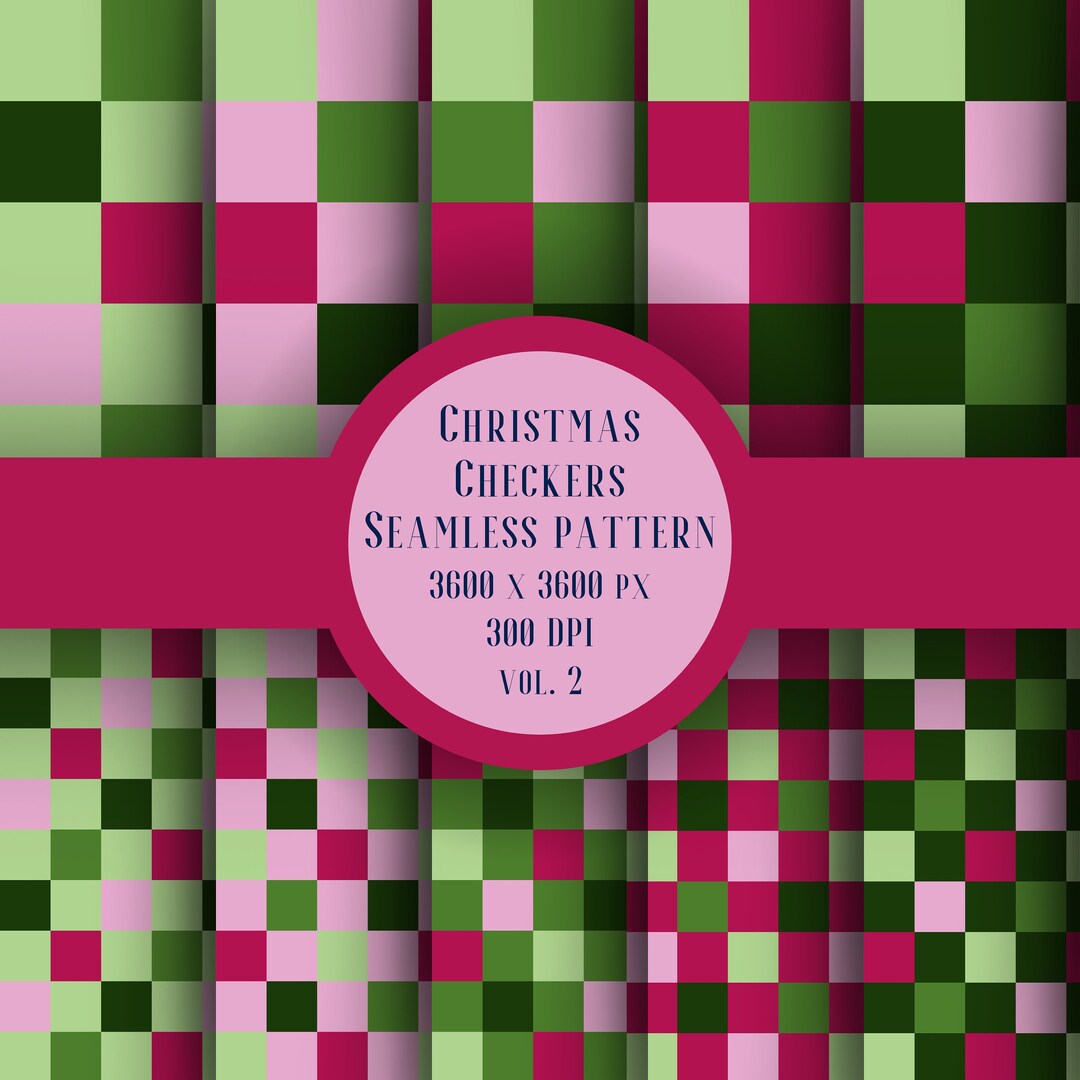 Christmas Checkerboard Digital Paper Vol. 2 Set of 10, Instant Download ...