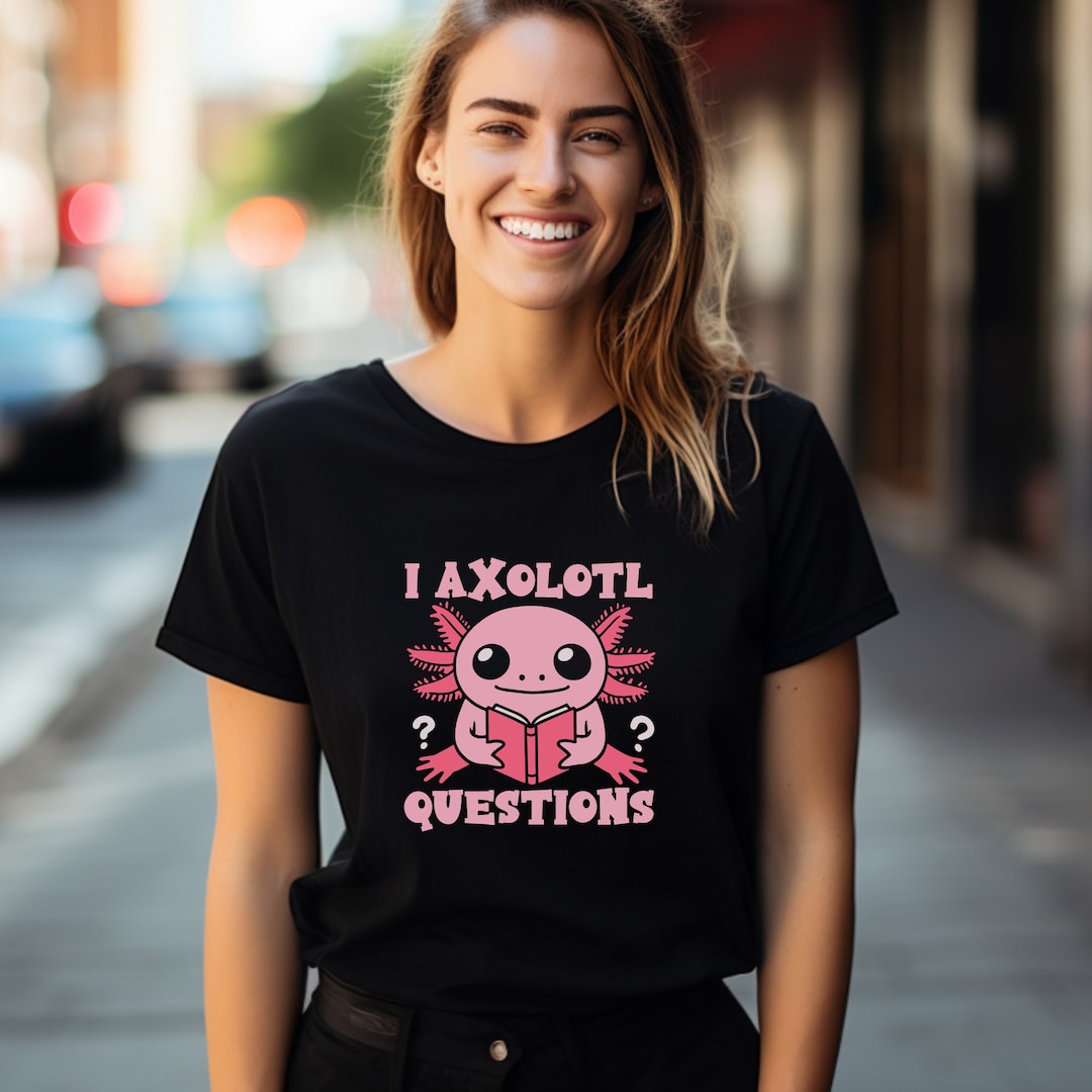 Cute Axolotl T-shirt, Axolotl Graphic Tees, Kids Axolotl Shirts, Funny ...