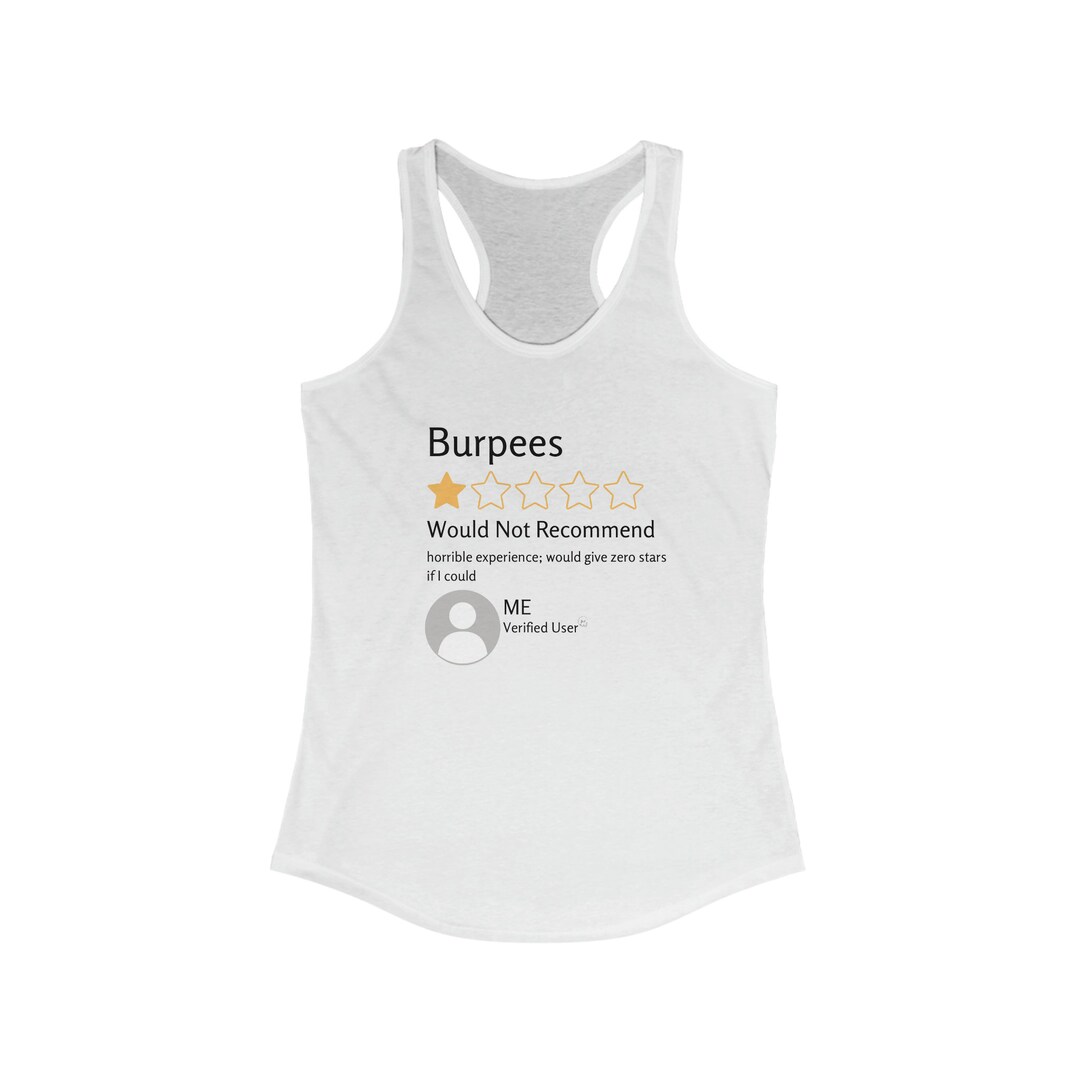 Burpees One-star Review, Womens Workout Racerback Tank Top, Fitness ...