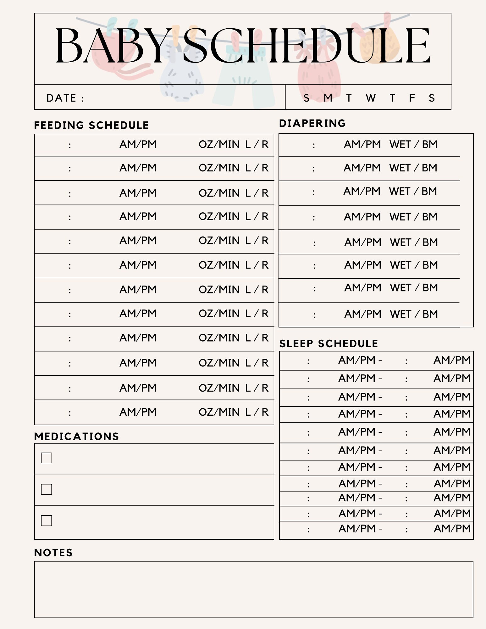 Diapering Feeding Medication Sleep Baby Schedule, Baby Tracker ...