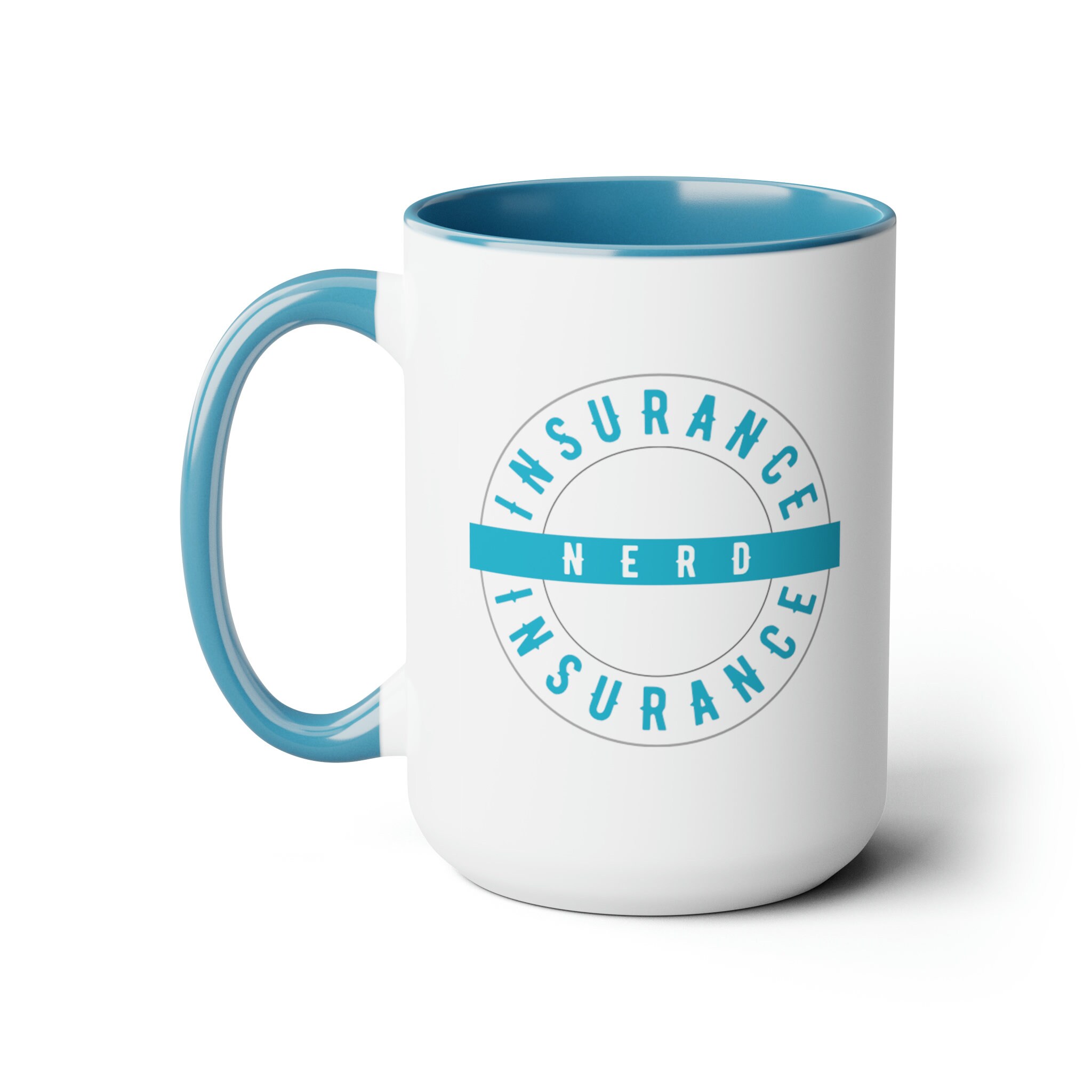 Insurance Nerd Two-tone Coffee Mugs, 15oz, Gift for Insurance Agent ...