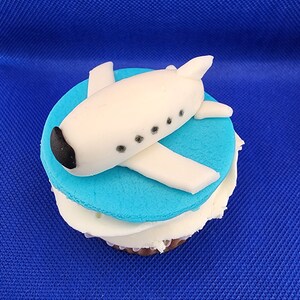 Pilot Cake Airplane Cupcake Topper for Pilot Party for Adult Fondant ...