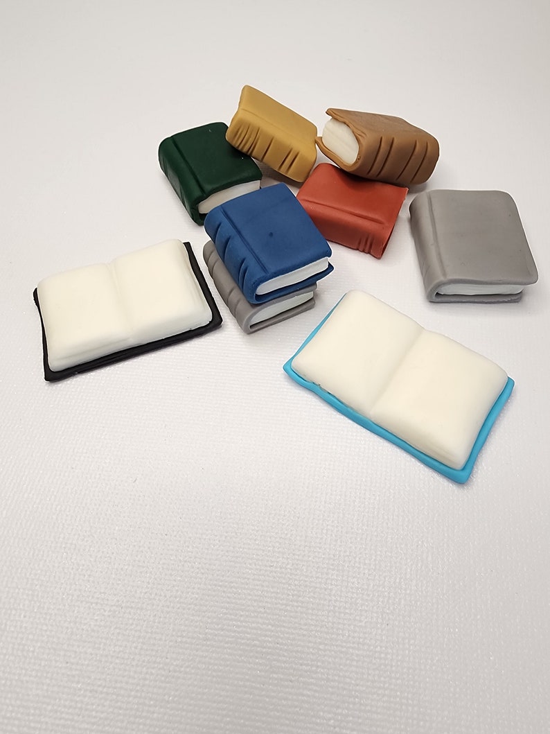 Fondant Book Cupcake Topper for Book Lover Cake Topper Mini Books for ...