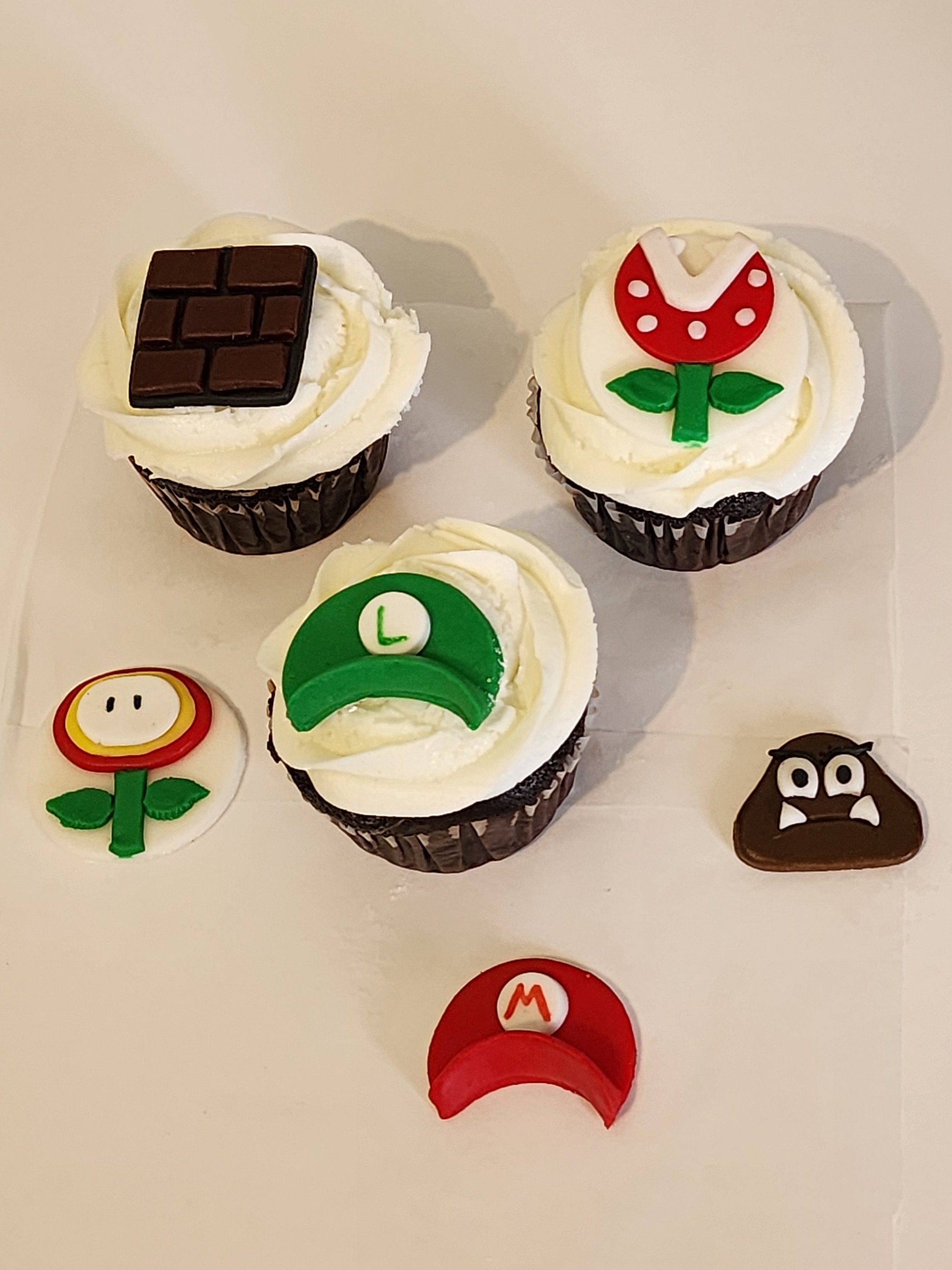 Super Mario Fondant Cupcake Toppers Mario Bros Cake Topper Decoration ...