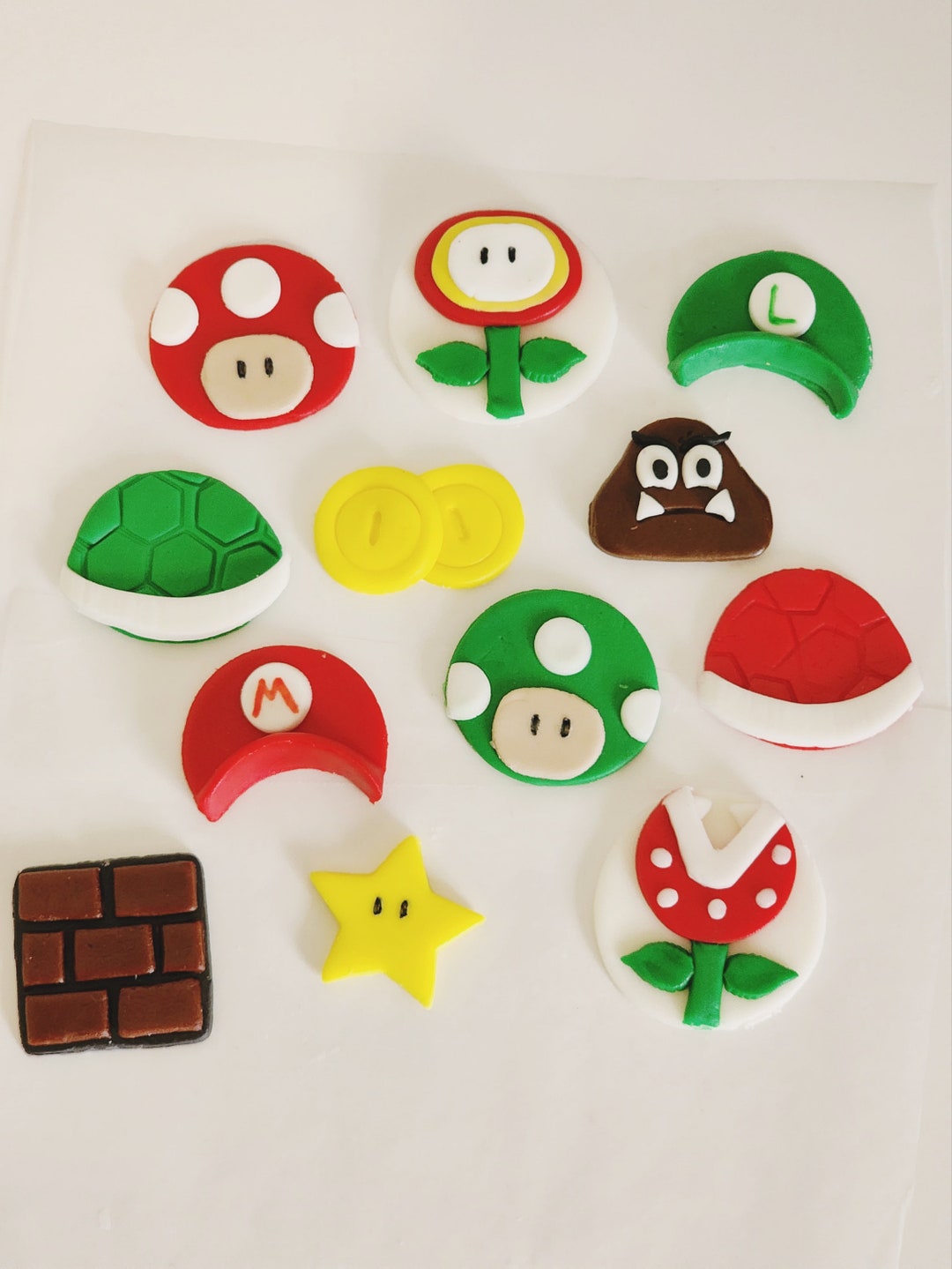 Super Mario Fondant Cupcake Topper Mario Bros Cake Topper Mario Party ...