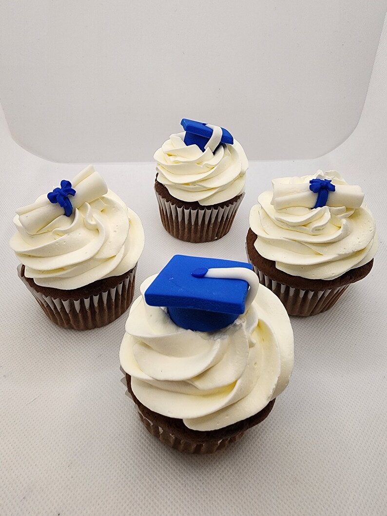 Graduation Fondant Cupcake Toppers for Grad Party Cupcake Decorations ...