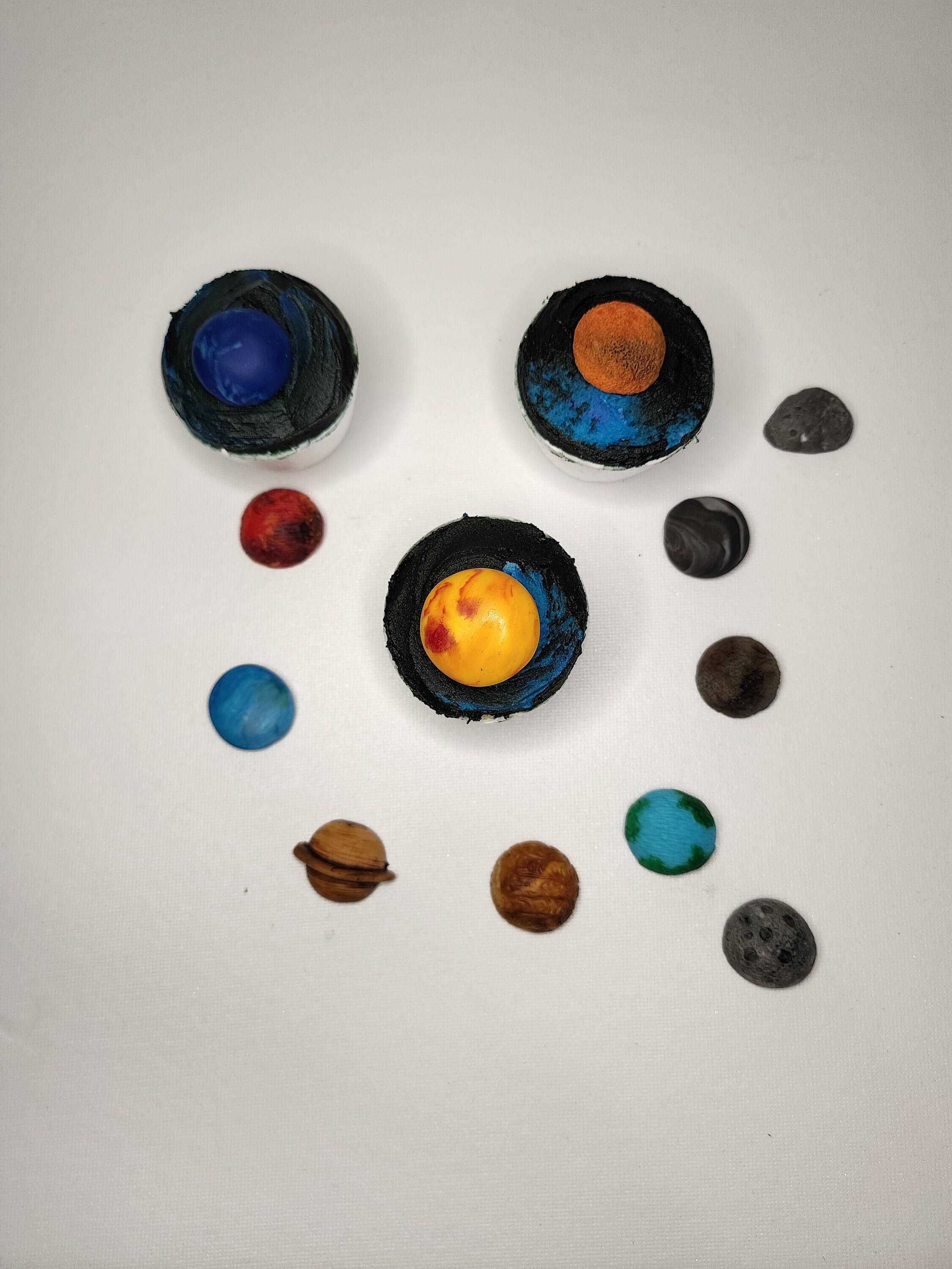 Solar System Cupcake Topper: Fondant Space Birthday Party Decorations ...