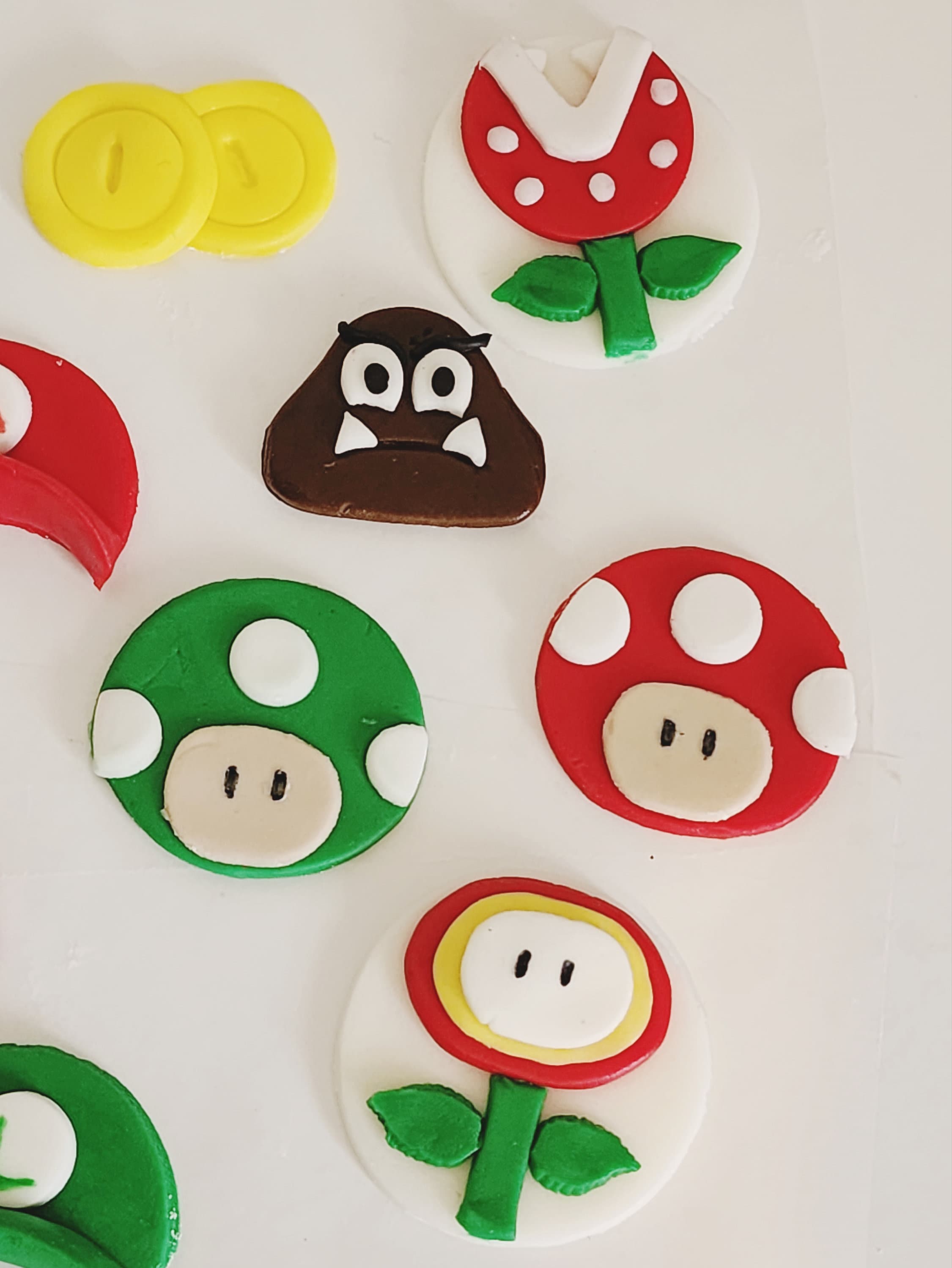 Super Mario Bros Fondant Cake Toppers Mario Cupcake Decorations for ...