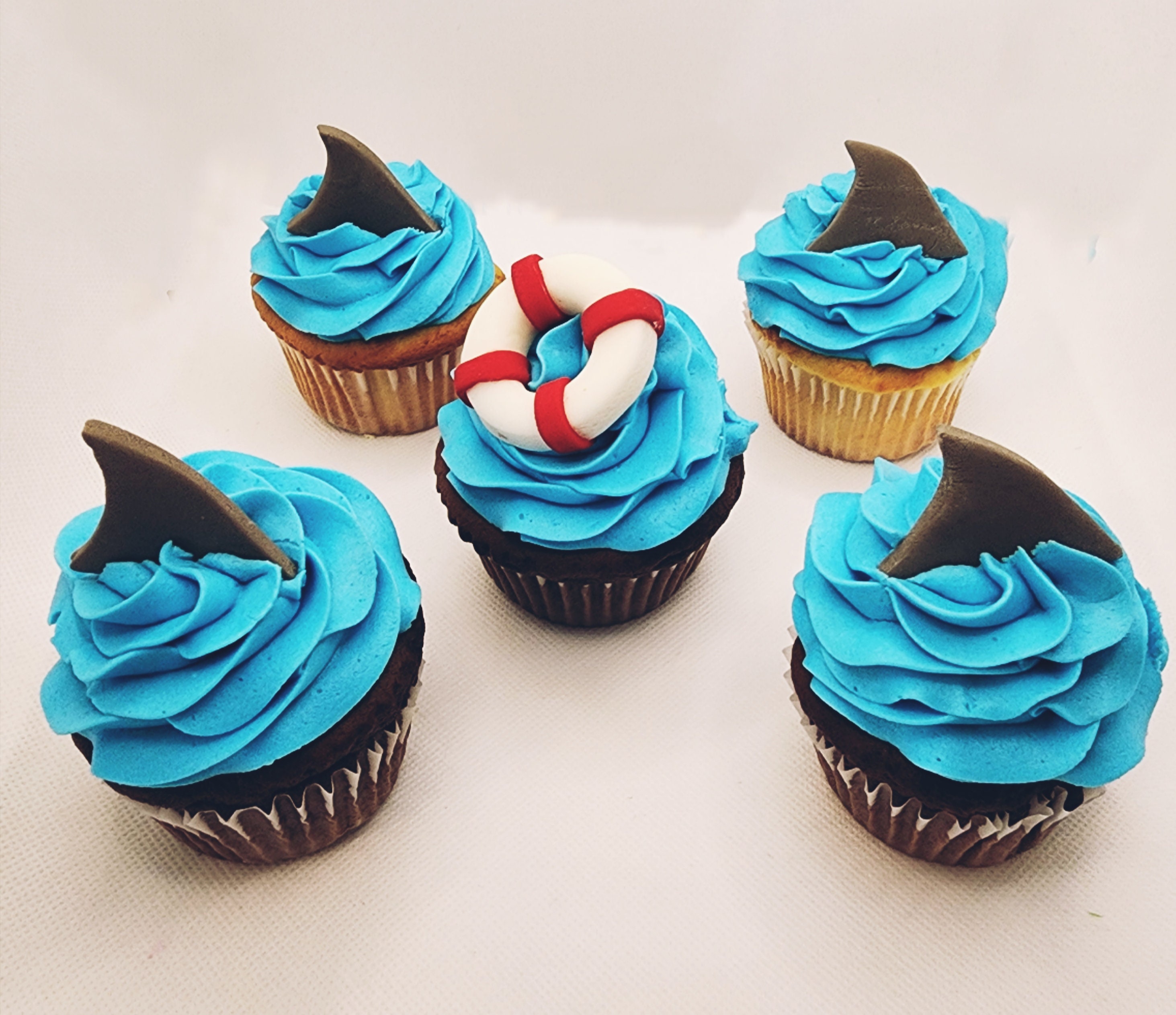 Shark Fin Cupcake Topper Ocean Cake Topper Shark Birthday - Etsy