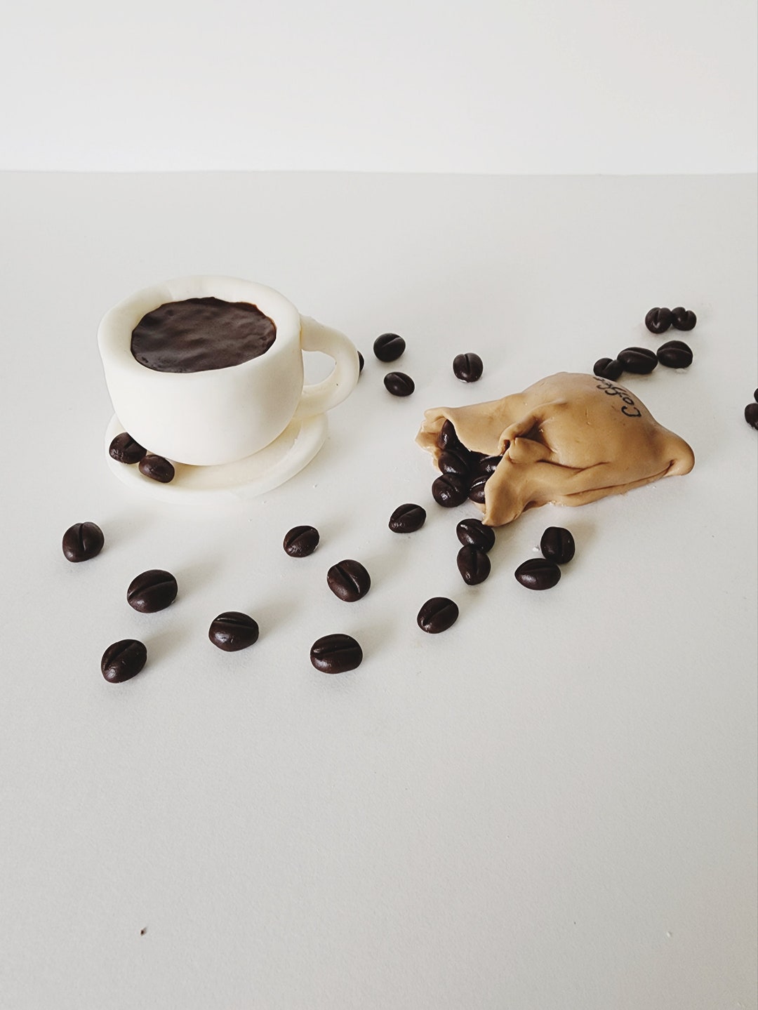 Coffee Lover Fondant Cake Topper Coffee Cup Cake Decoration for Coffee ...