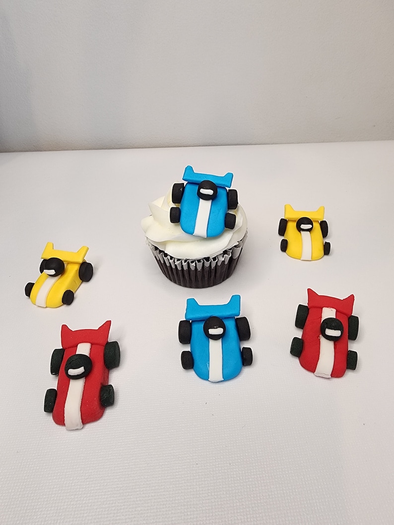 Race Car Fondant Cupcake Toppers Cake Toppers - Etsy
