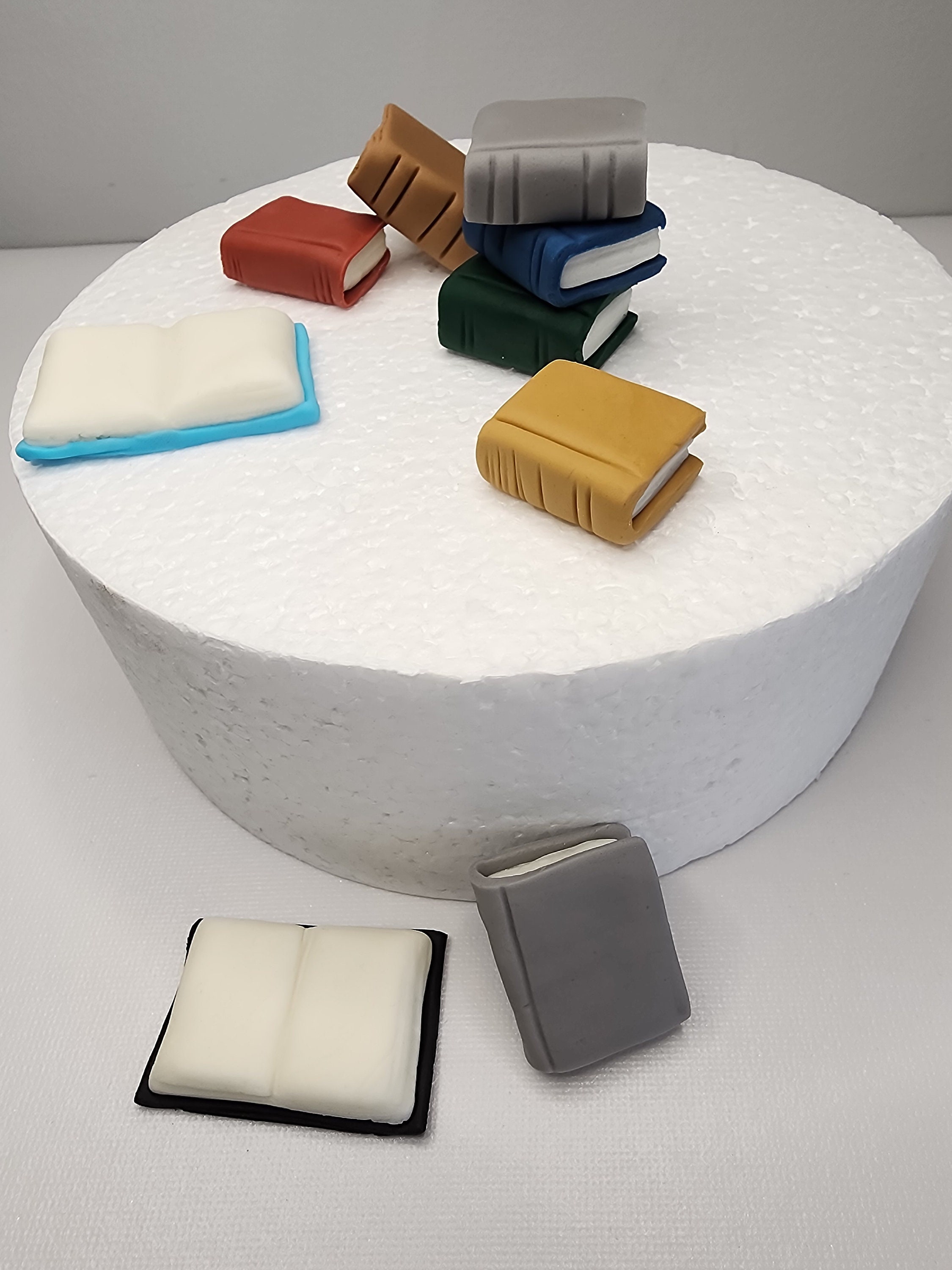 Fondant Book Cupcake Topper for Book Lover Cake Topper Mini Books for ...