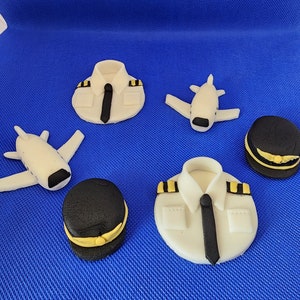 Pilot Cake Airplane Cupcake Topper for Pilot Party for Adult Fondant ...