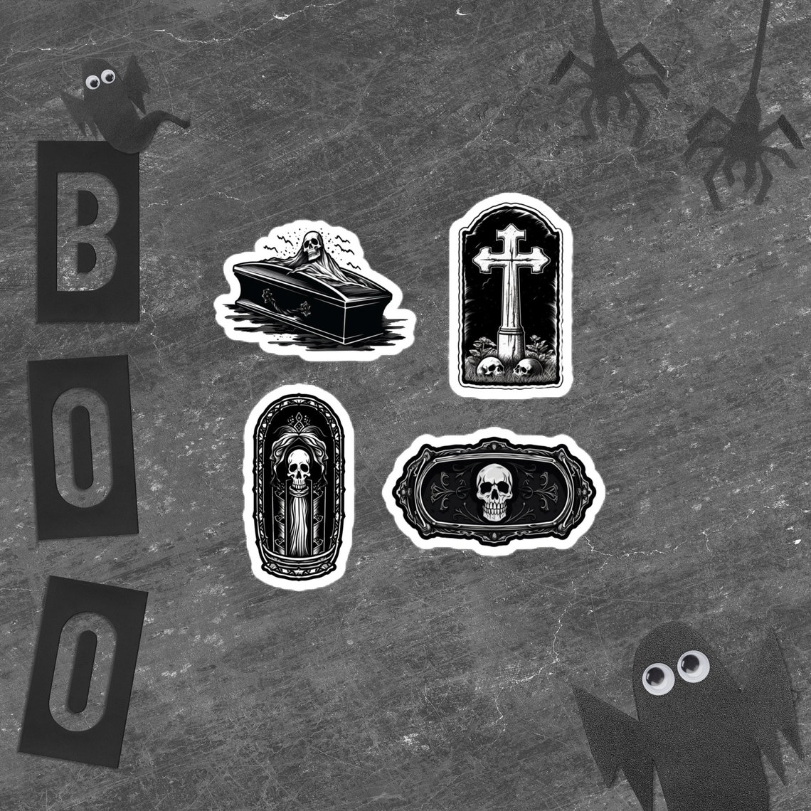 Tombstone Spooky Stickers Grave Cemetery Sticker Gravestones - Etsy