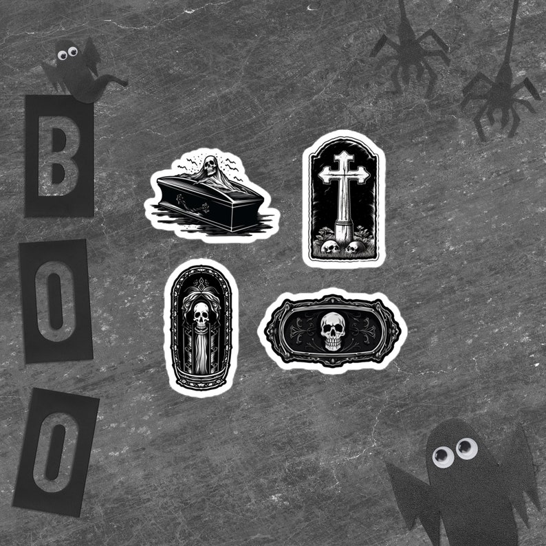 Tombstone Spooky Stickers Grave Cemetery Sticker Gravestones - Etsy