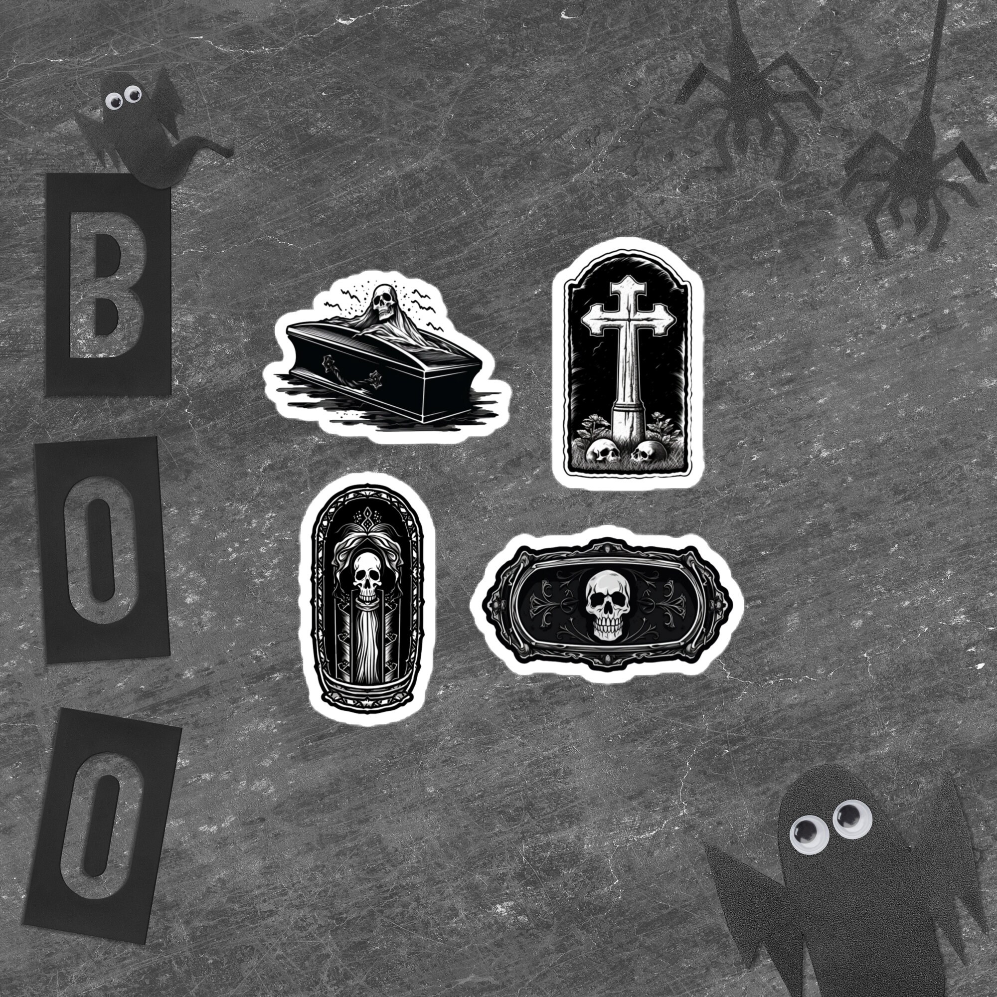 Tombstone Spooky Stickers Grave Cemetery Sticker Gravestones - Etsy