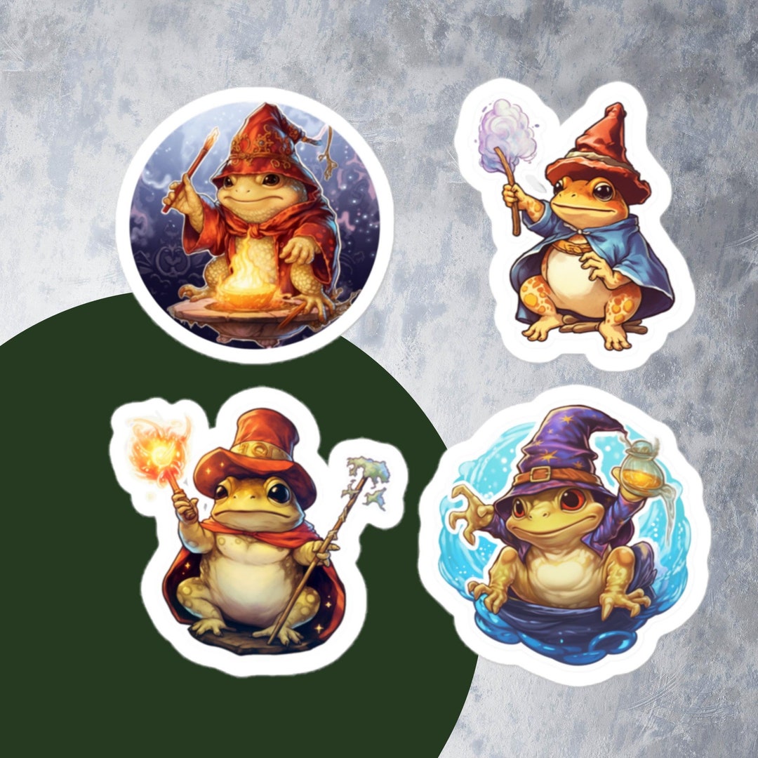 Frog Magician Stickers Wizard Toad Sticker Magic Frog Clipart - Etsy