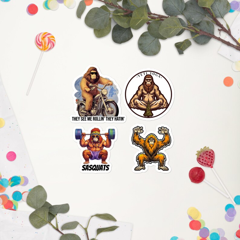 Bigfoot Gym Stickers Sasquatch Motorcycle Funny Sticker Yeti Laptop ...