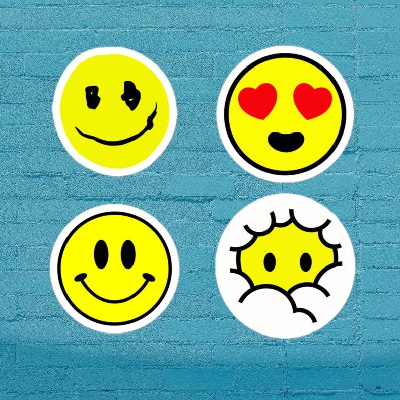 Love Smiley Stickers Emoji Laptop Water Bottle Vinyl Decals - Etsy