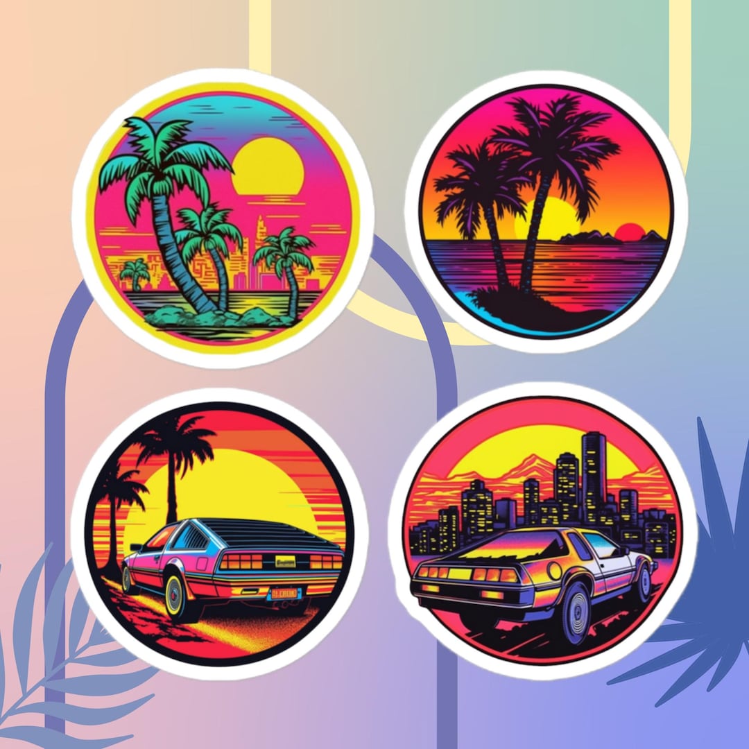 80s Retro Stickers Laptop Vinyl Water Bottle Decals - Etsy