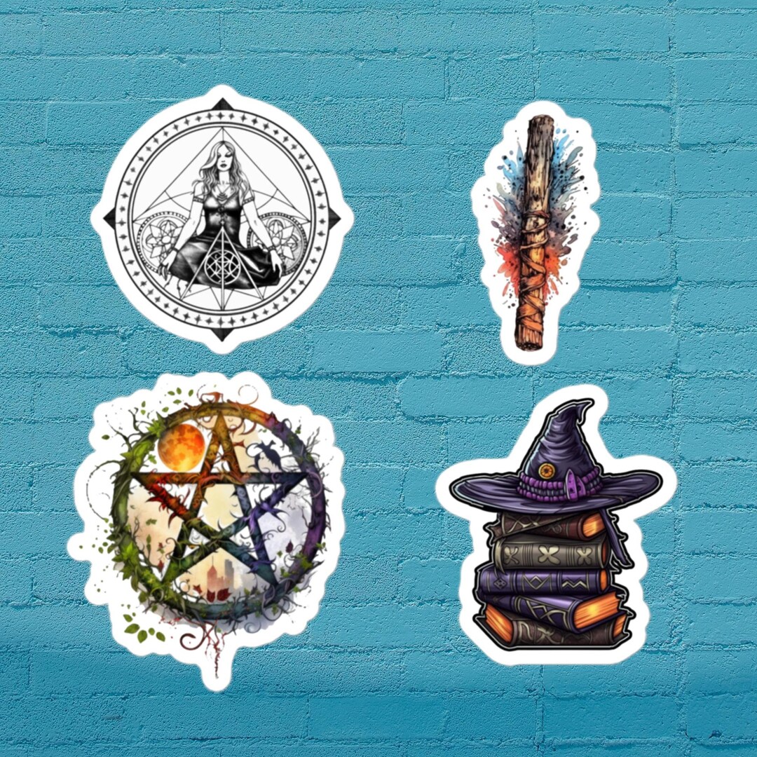 Wiccan Symbol Stickers Pentagram Witch Sticker Star Smudge Books - Etsy