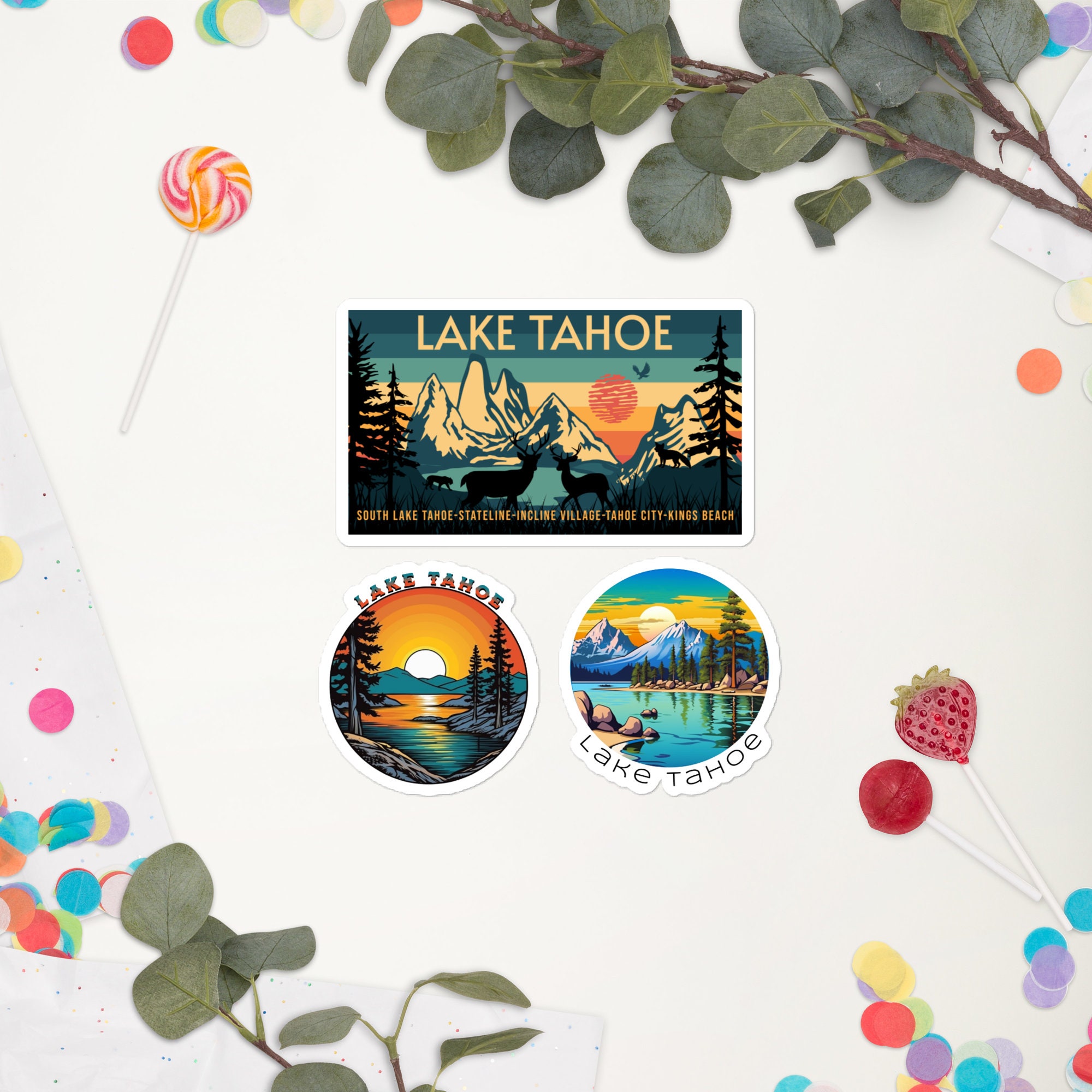 Lake Tahoe Stickers Mountain Lake Sticker Laptop Water Bottle Vinyl - Etsy
