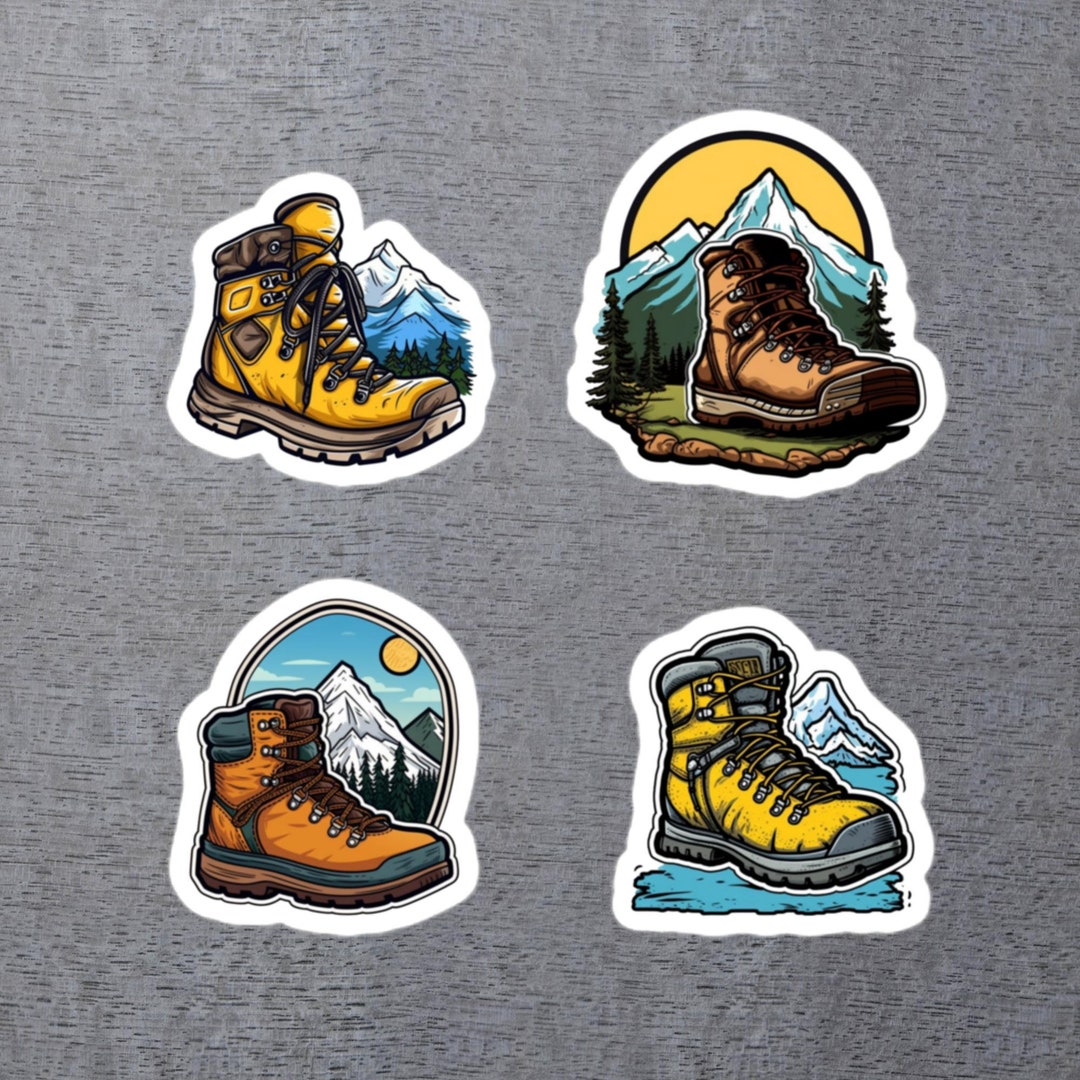 Hiking Boot Stickers Mountain Camping Vacation Shoe Sticker - Etsy