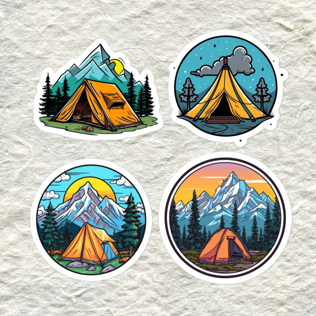 Camping Mountain Stickers Tent Camp Park - Etsy