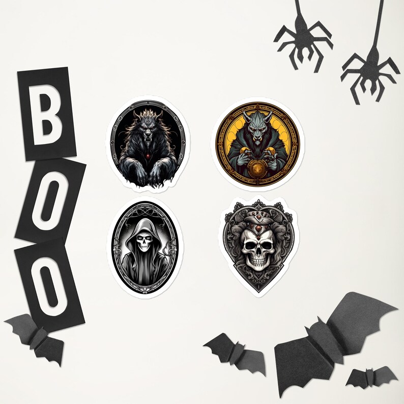 Werewolf Skull Stickers Death Wolf Sticker Spooky - Etsy