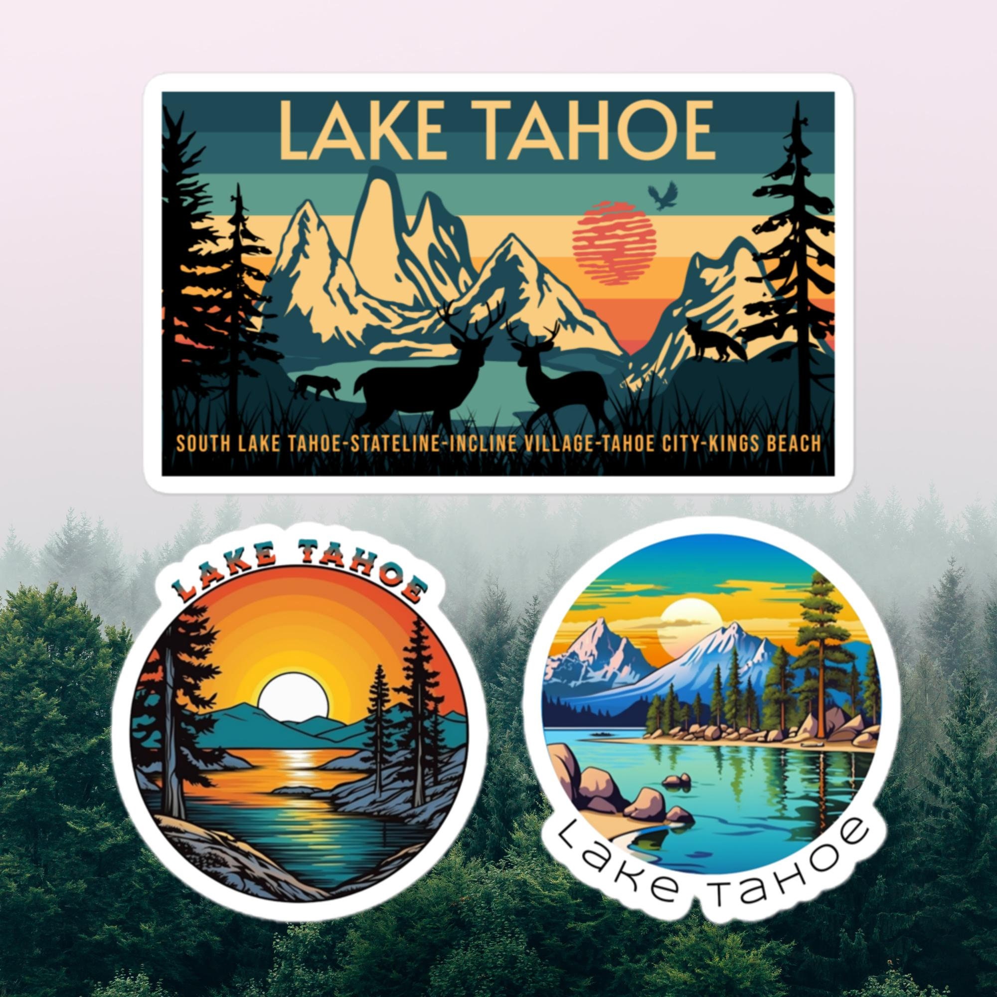 Lake Tahoe Stickers Mountain Lake Sticker Laptop Water Bottle Vinyl - Etsy