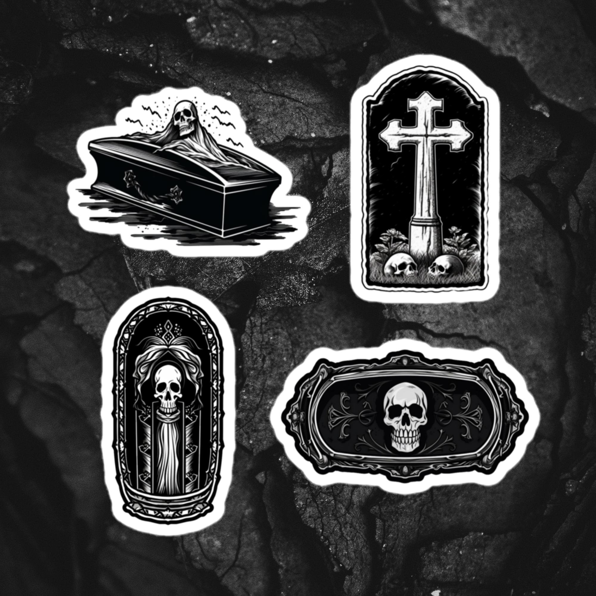 Tombstone Spooky Stickers Grave Cemetery Sticker Gravestones - Etsy