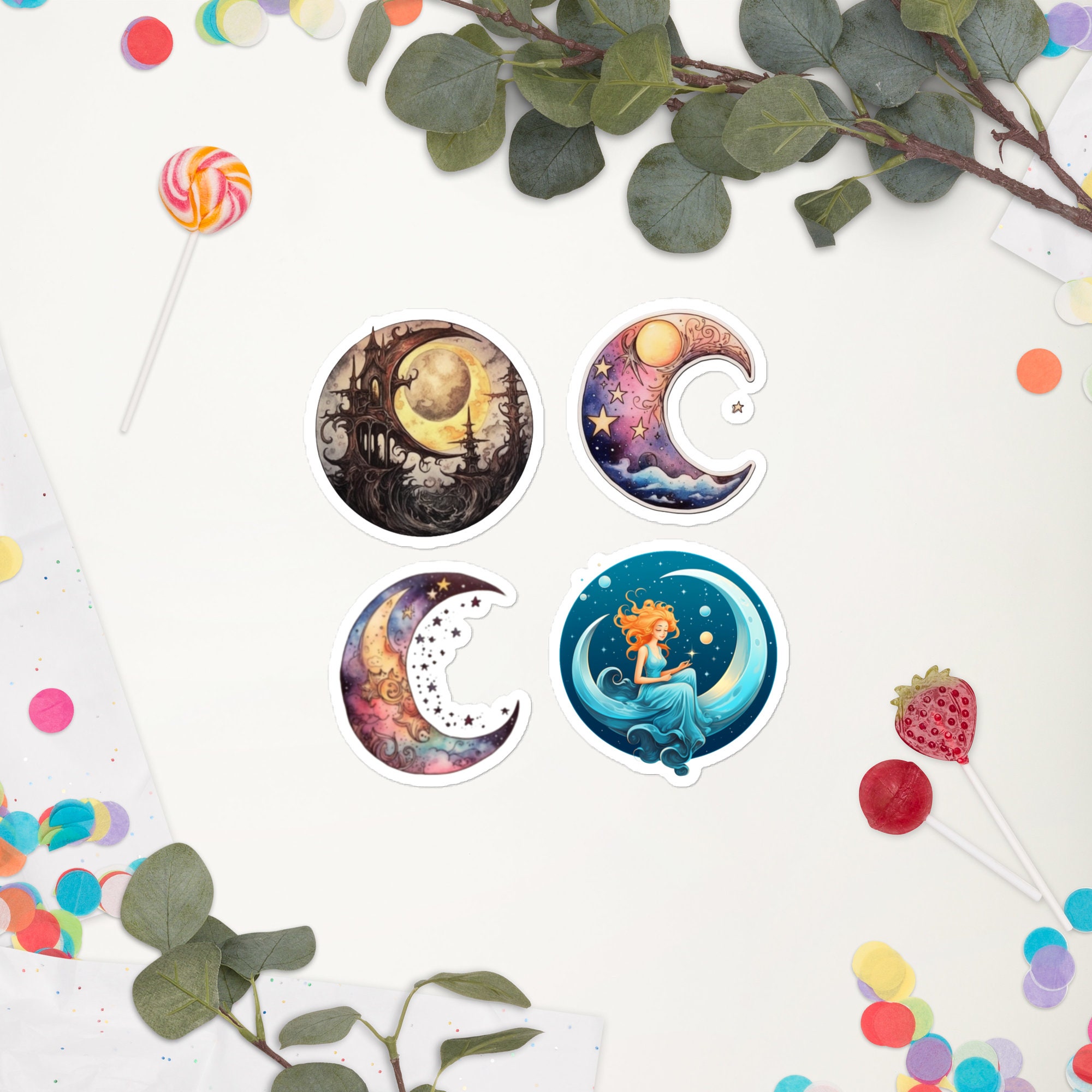 Moon Fantasy Stickers Witchcraft Moons Witchy Sticker - Etsy