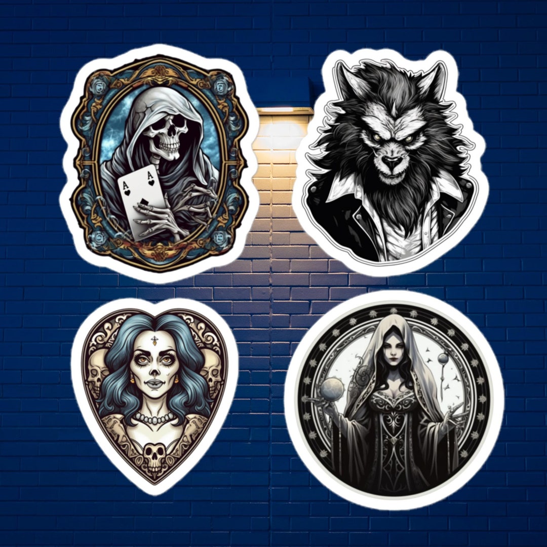 Werewolf Stickers Witch Vampire Sticker Death Skeleton Voodoo - Etsy