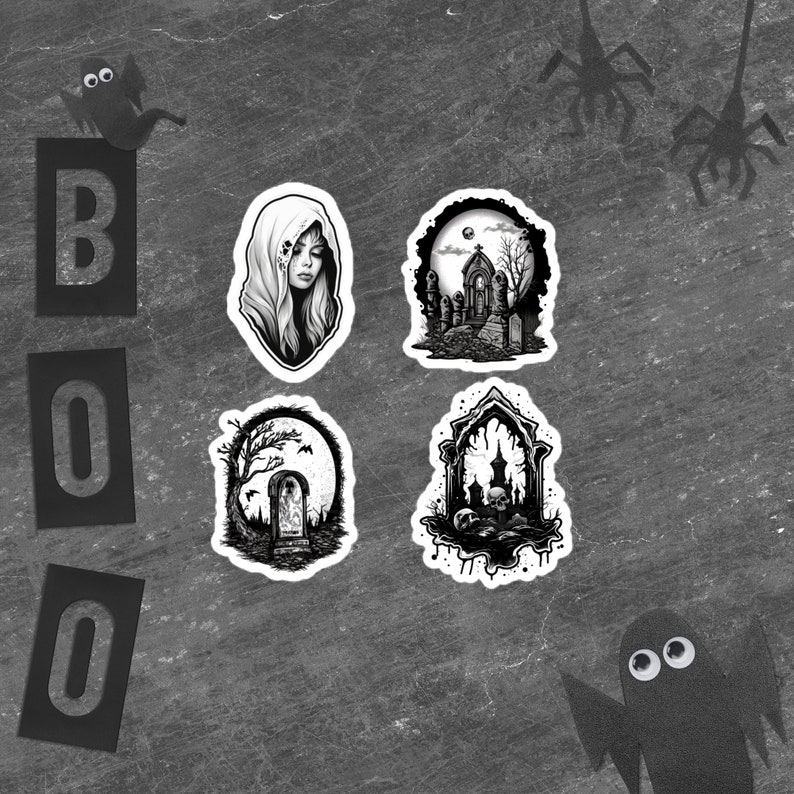 Tombstone Spooky Stickers Grave Cemetery Sticker Gravestones - Etsy