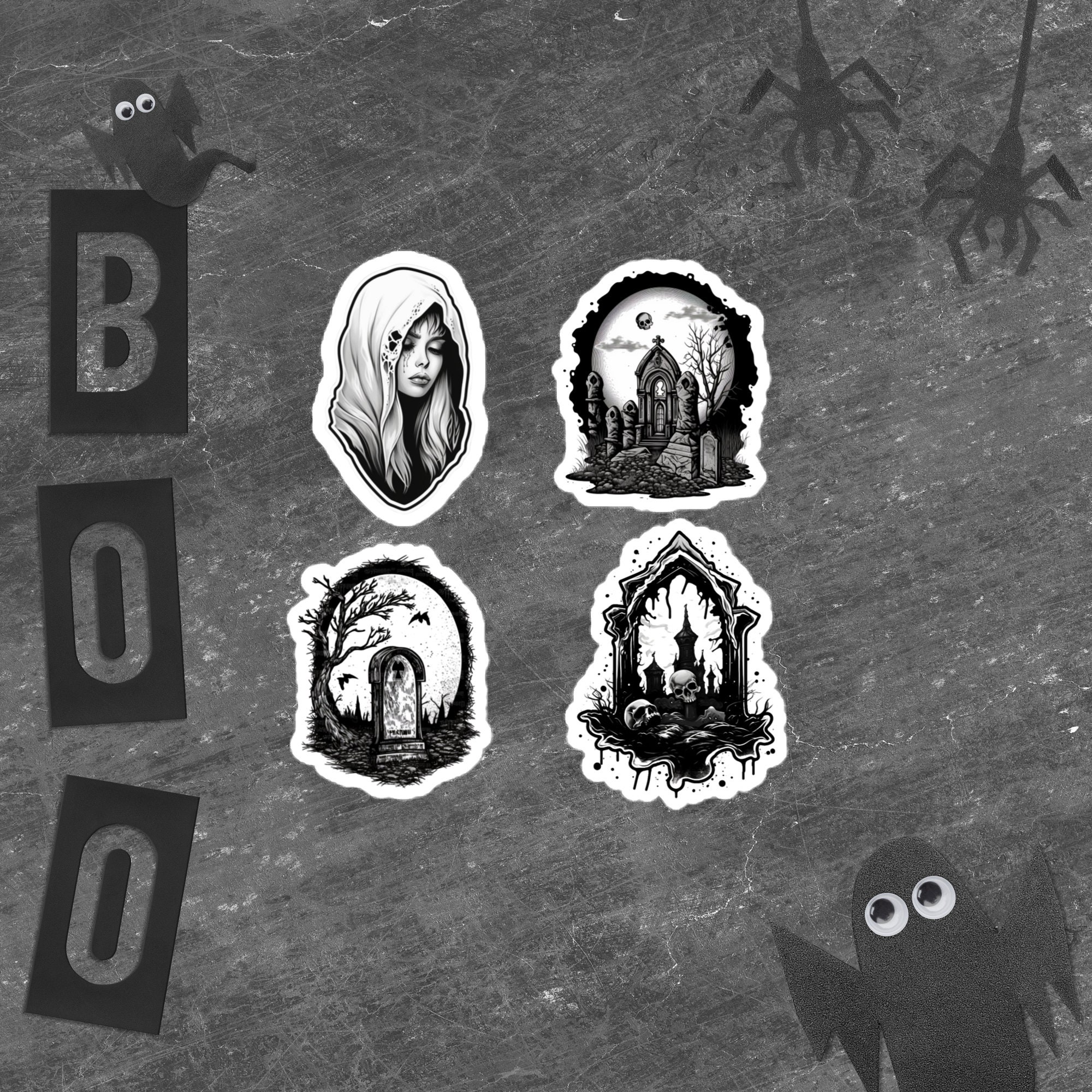 Tombstone Spooky Stickers Grave Cemetery Sticker Gravestones - Etsy