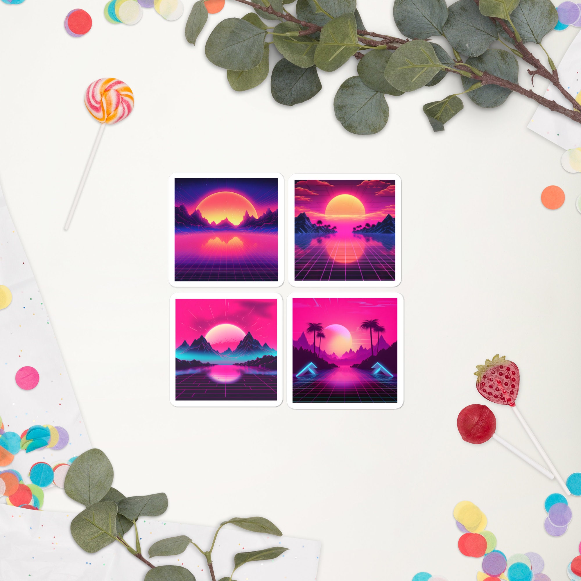 Synthwave Retro Stickers Neon 80s Vaporwave - Etsy