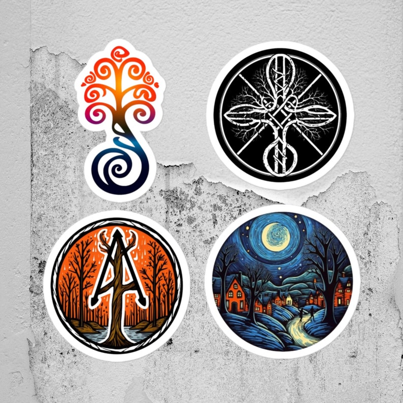 Wiccan Symbol Stickers Witch Sticker Star Cross - Etsy