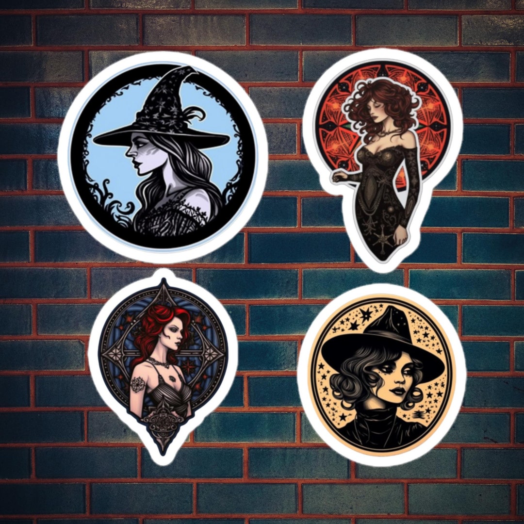 Wiccan Stickers Witch Vampire Sticker Victorian Vintage - Etsy