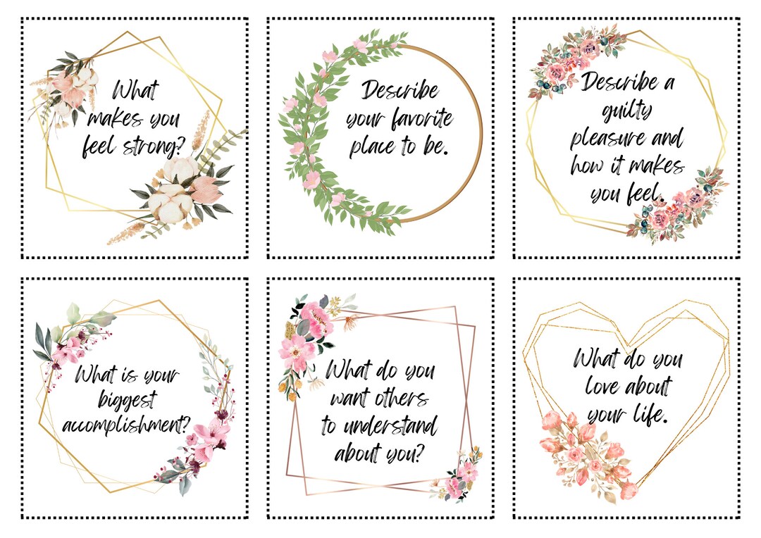 42 Printable Journal Prompts Cards - Etsy