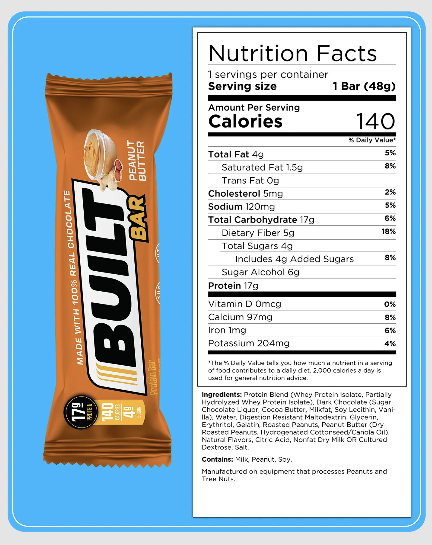 12 Built Bar Peanut Butter Protein Bars Fast Shipping - Etsy