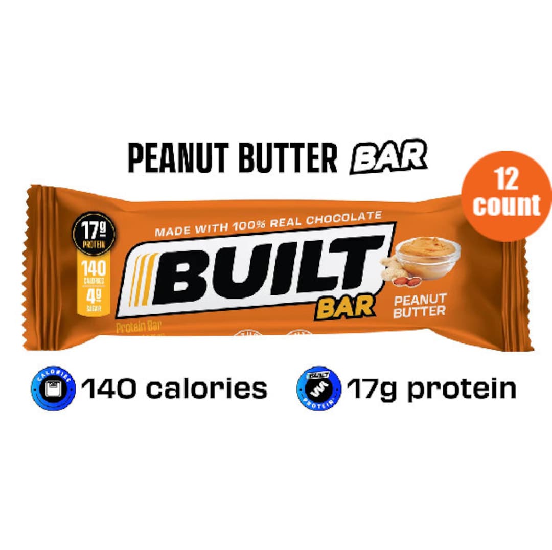 12 Built Bar Peanut Butter Protein Bars Fast Shipping - Etsy