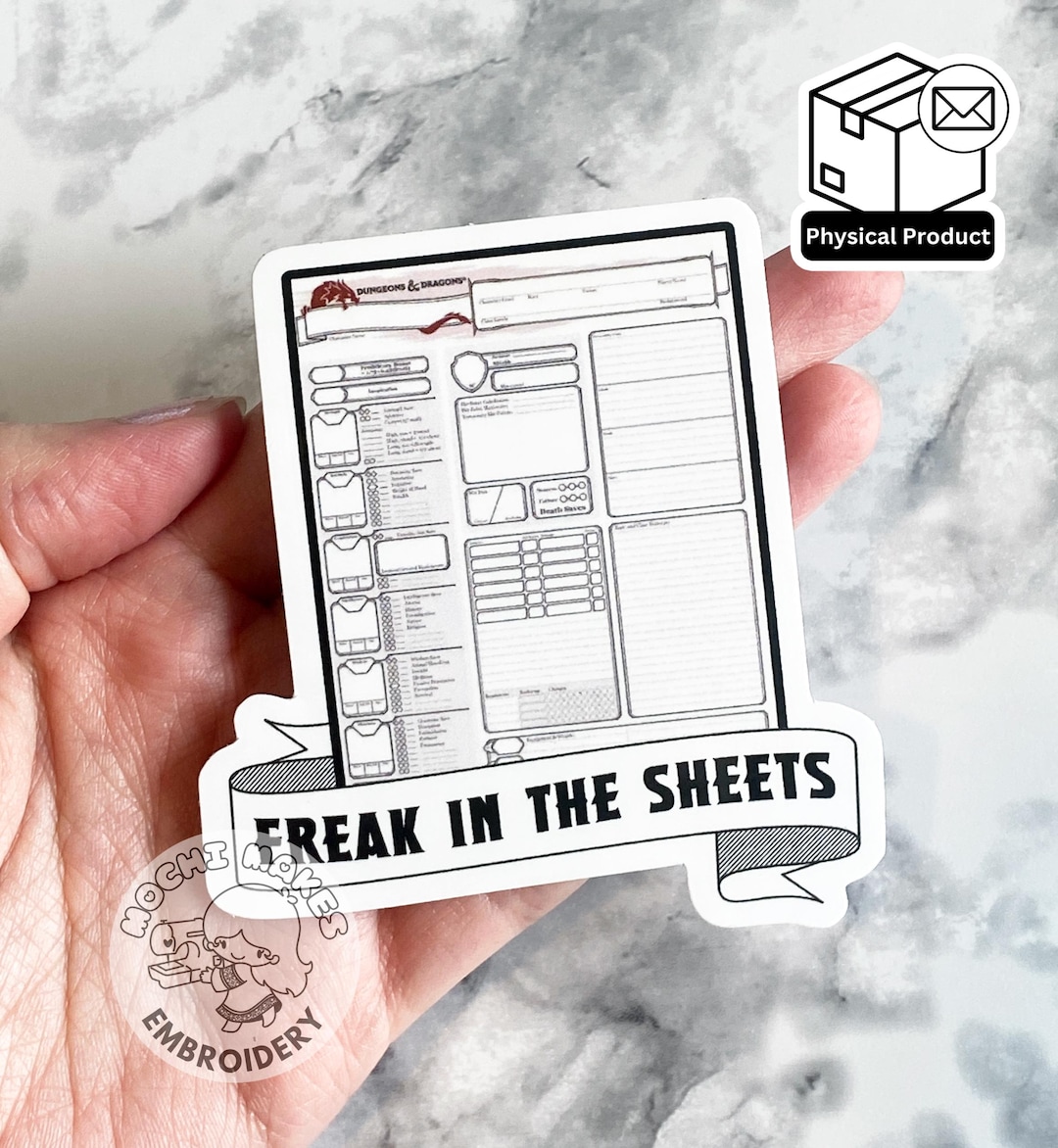 Freak in the Sheets DND Dungeons Dragons Sticker Critical Role Play ...