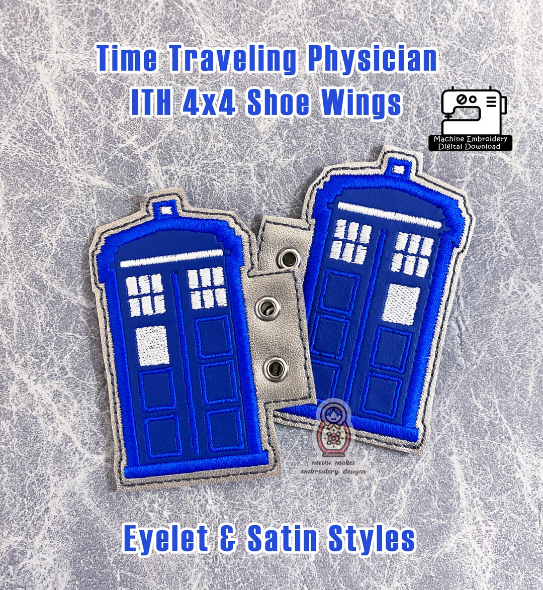 Time Traveler Doctor ITH Shoe Wing in the Hoop DIY Embroidery Pattern ...
