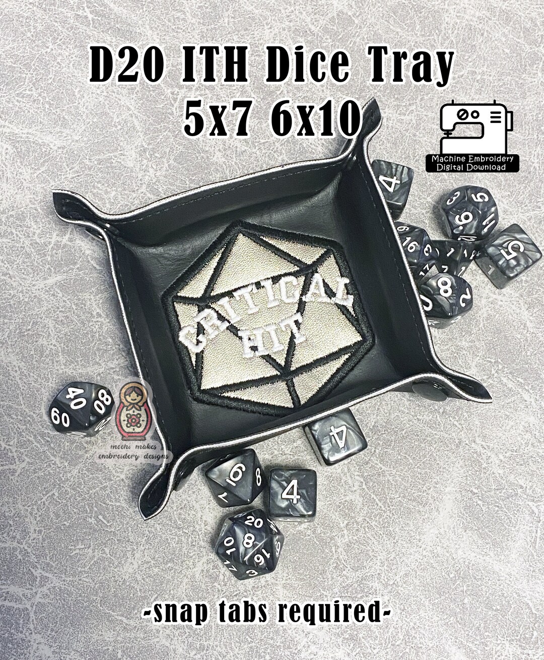 Critical Hit Role D20 DND Dungeons Dragons ITH in the Hoop Machine ...