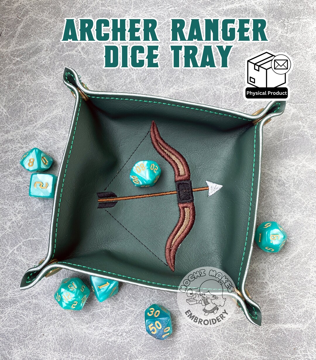 Archer Ranger Embroidered Applique Bow Dice Tray D20 DND Dungeons ...