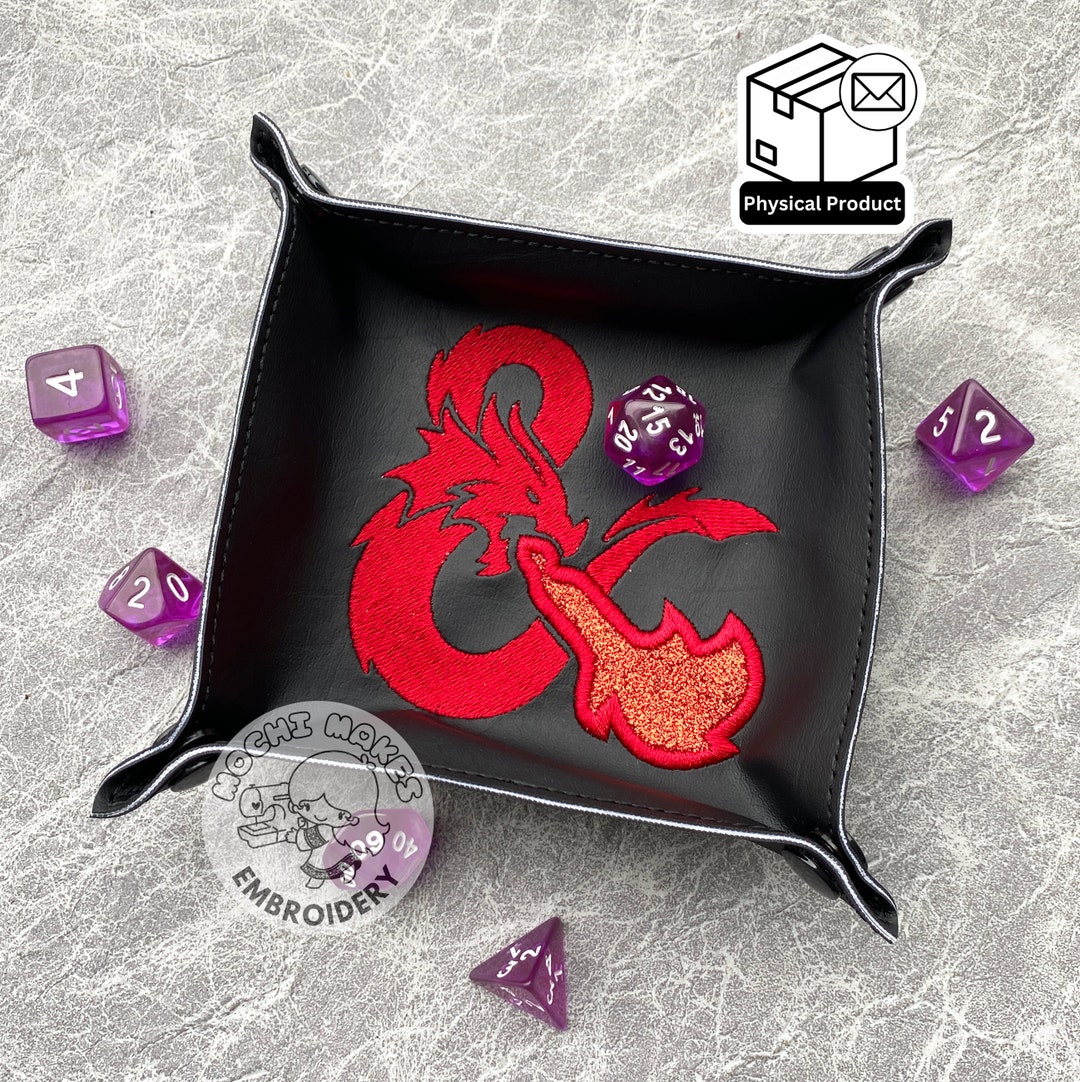 Dungeons Dragons Embroidered Dice Tray D20 DND Critical Role Play Board ...