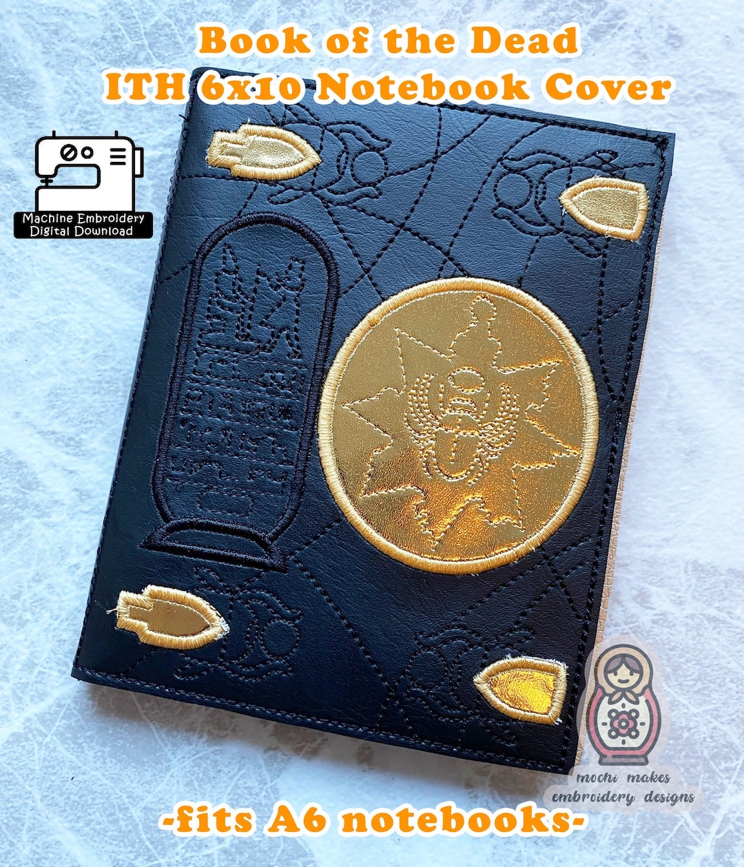 Egypt Book of the Dead ITH Notebook Cover in the Hoop DIY Embroidery ...